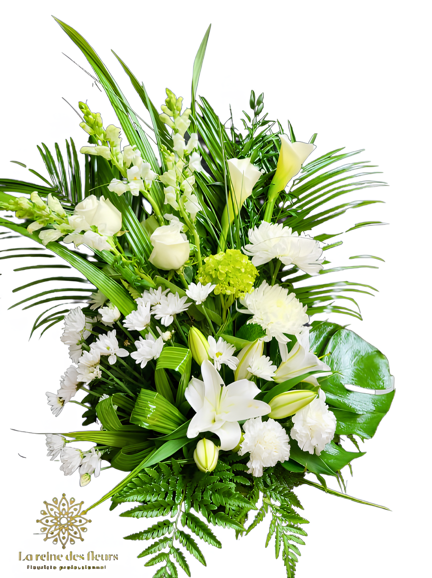 Gerbe Florale Funéraire – Élégance et Harmonie - Référence 24c04 ...