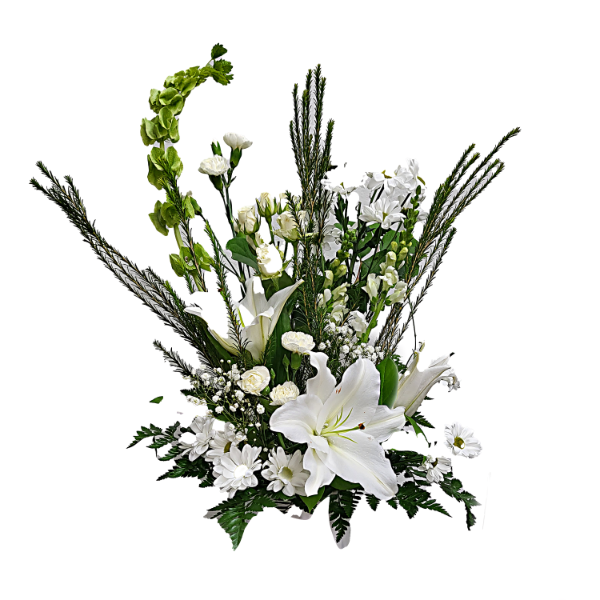 Gerbe Florale Élégante en Blanc pour un Hommage Tout en Douceur – Amou ...